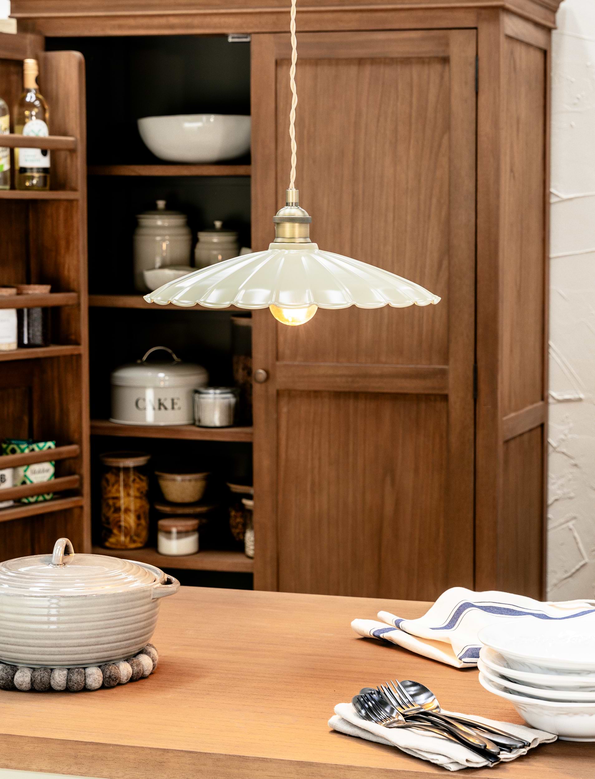 Wanstrow Ceiling Pendant - Steel, Clay, Large | Garden Trading