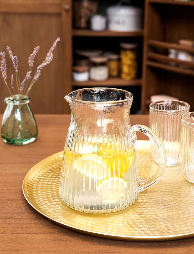 Northmoor Ribbed Jug - Glass, Clear | Garden Trading