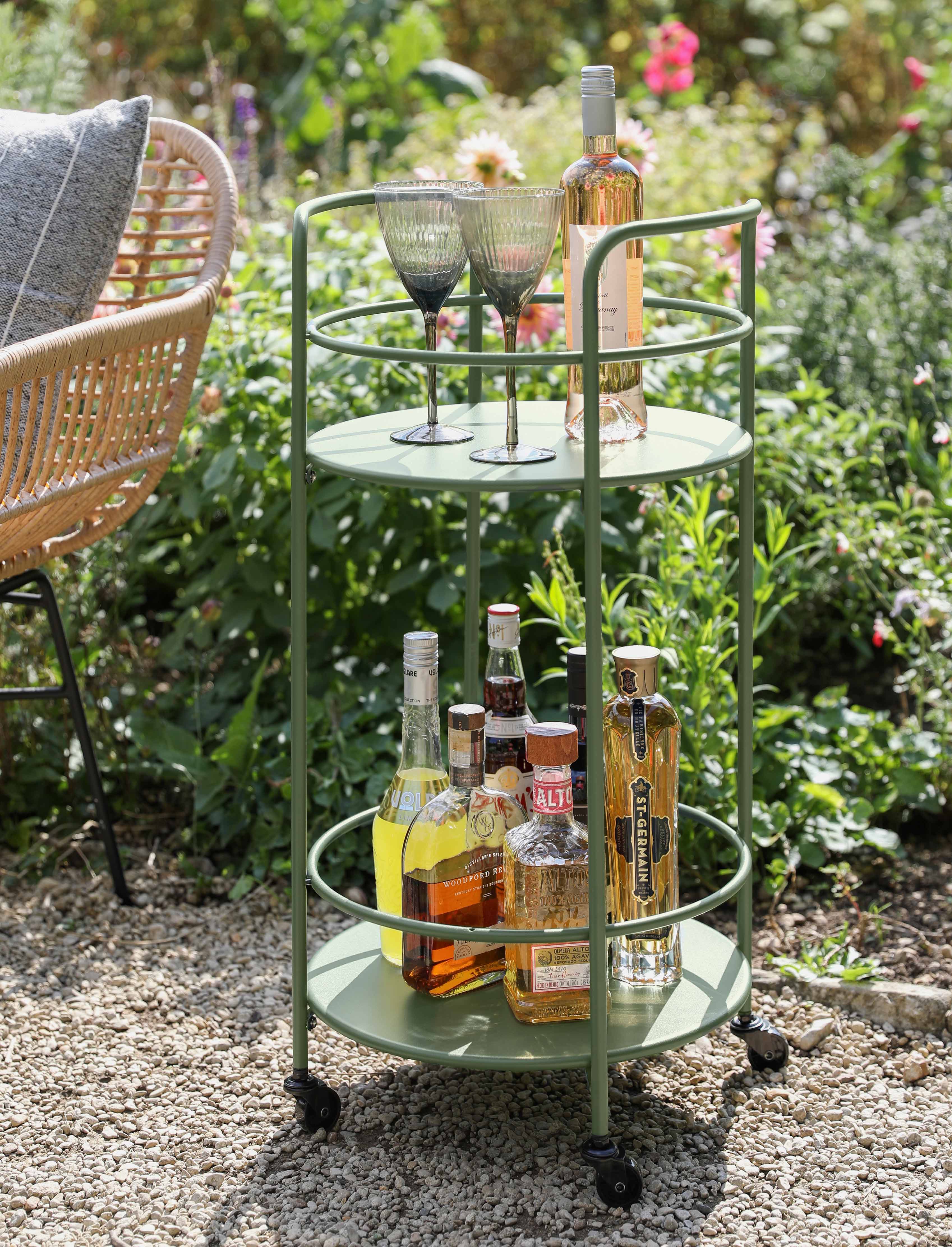Rive Droite Drinks Trolley Thistle Green | Garden Trading