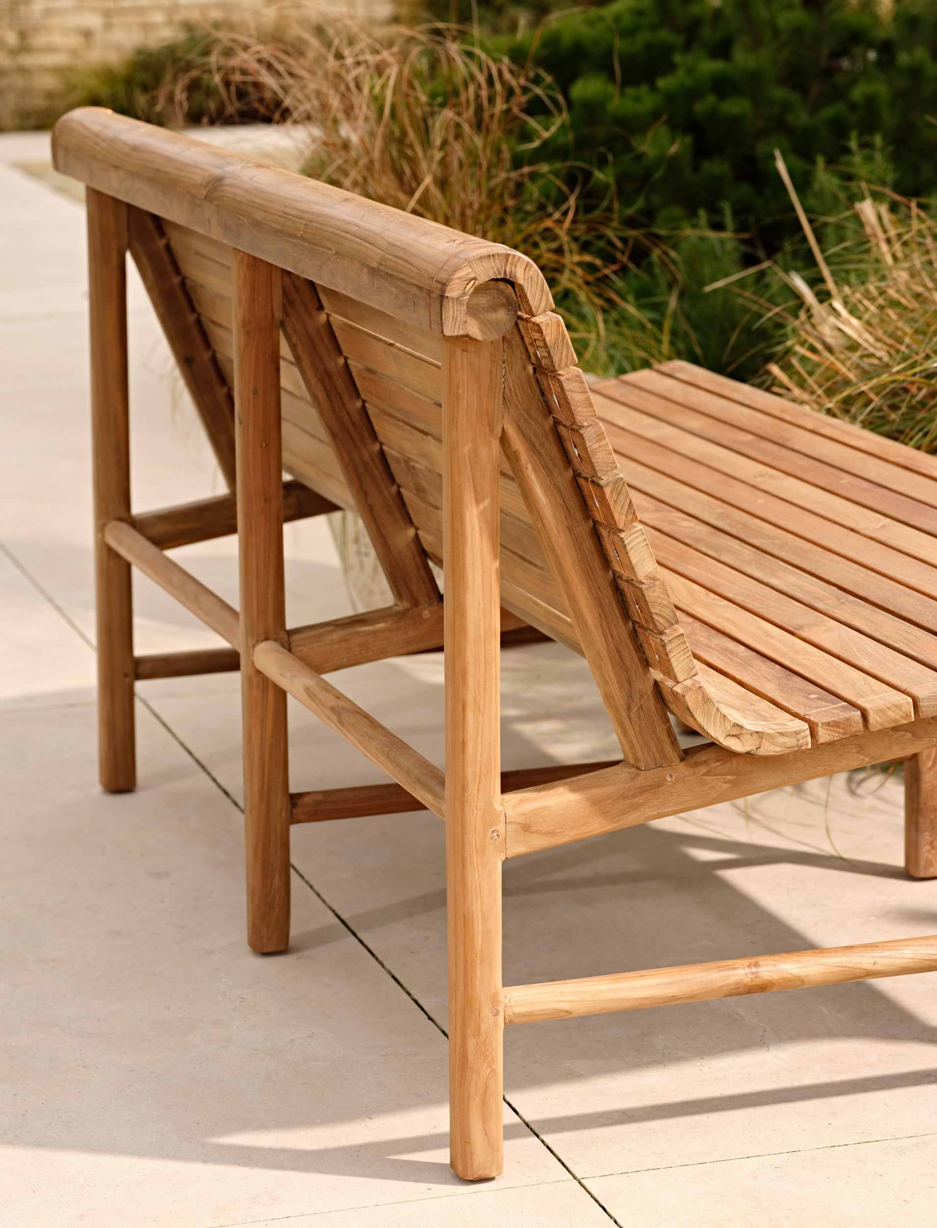 Station Bench Double - Teak, Natural | Garden Trading