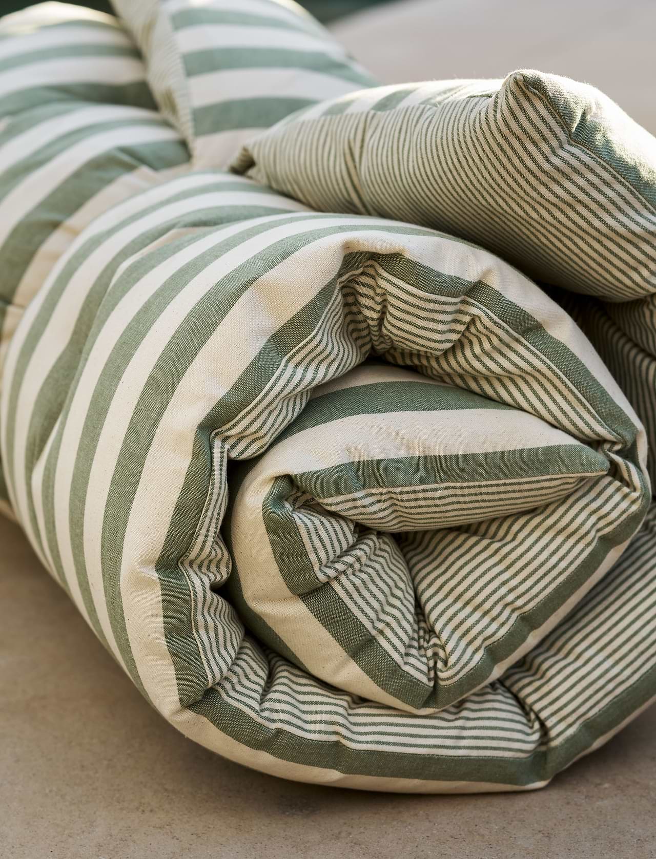 Harlton Roll Out Cushion Wide Stripe - Cotton, Rosemary