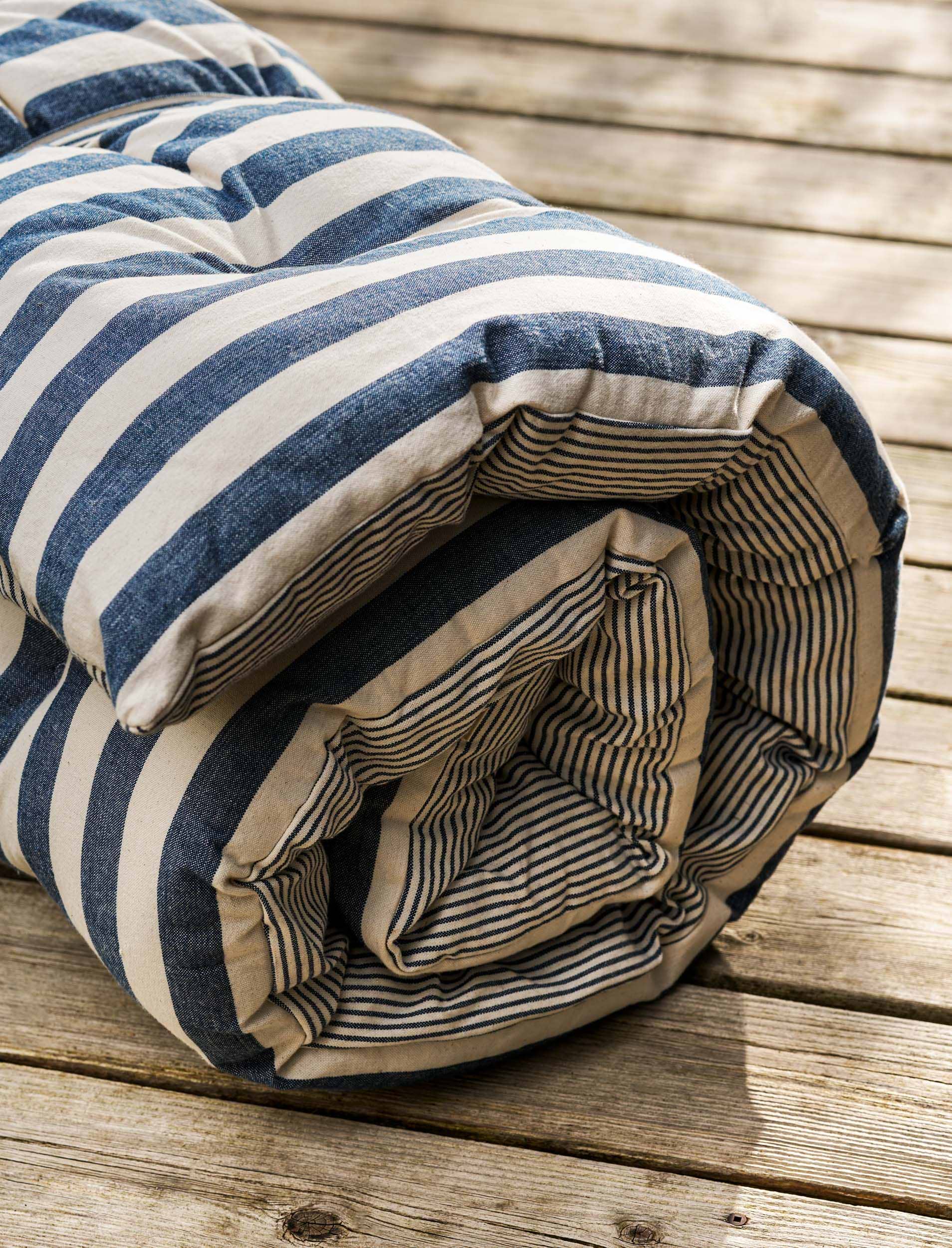 Harlton Roll Out Cushion Wide Stripe - Cotton, Ink