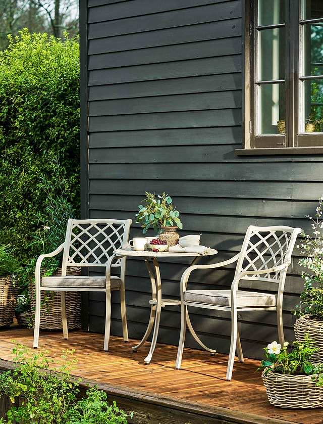 Marcham Bistro Set - Aluminium, Clay | Garden Trading