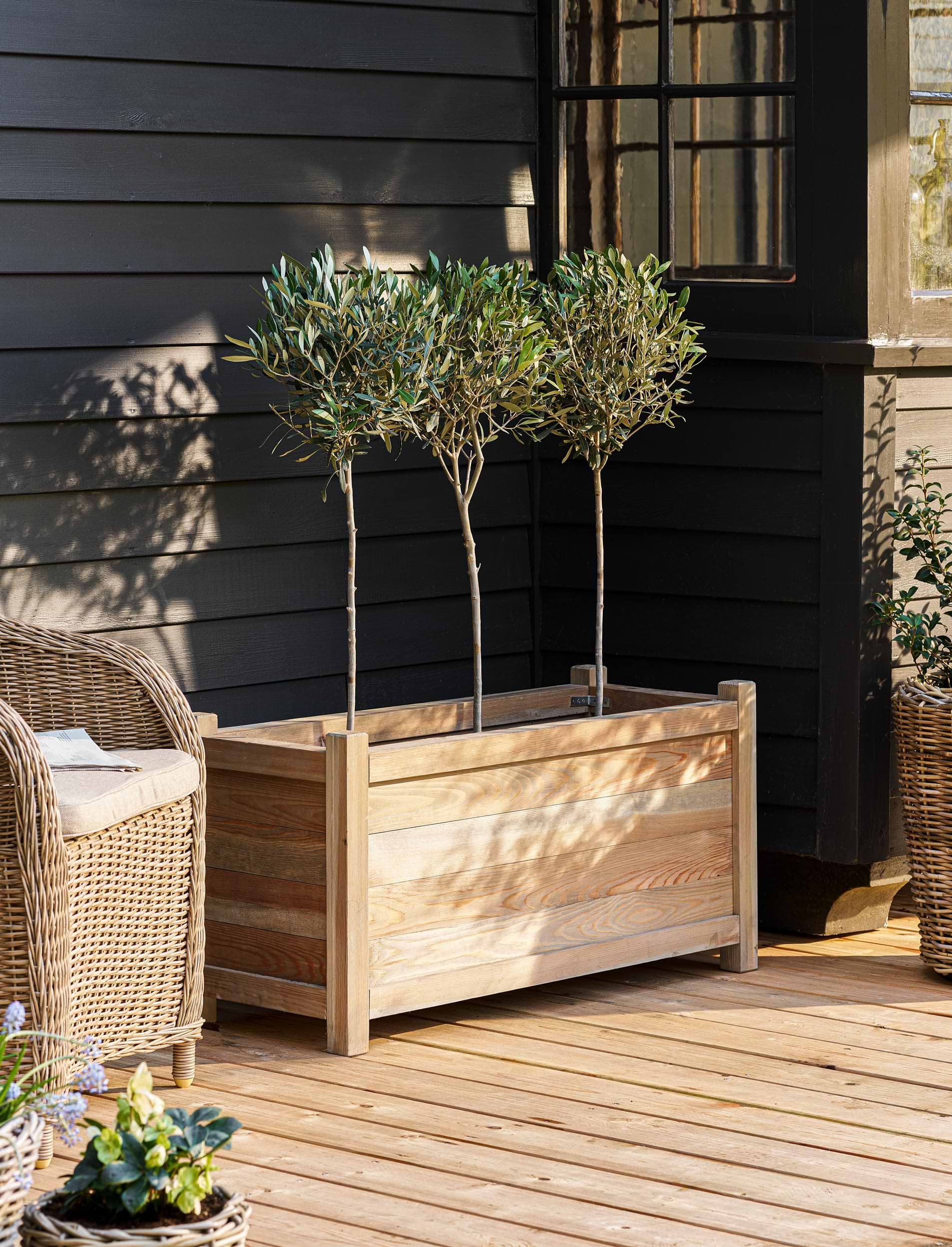 Aldsworth Trough Planter - Spruce, Natural | Garden Trading