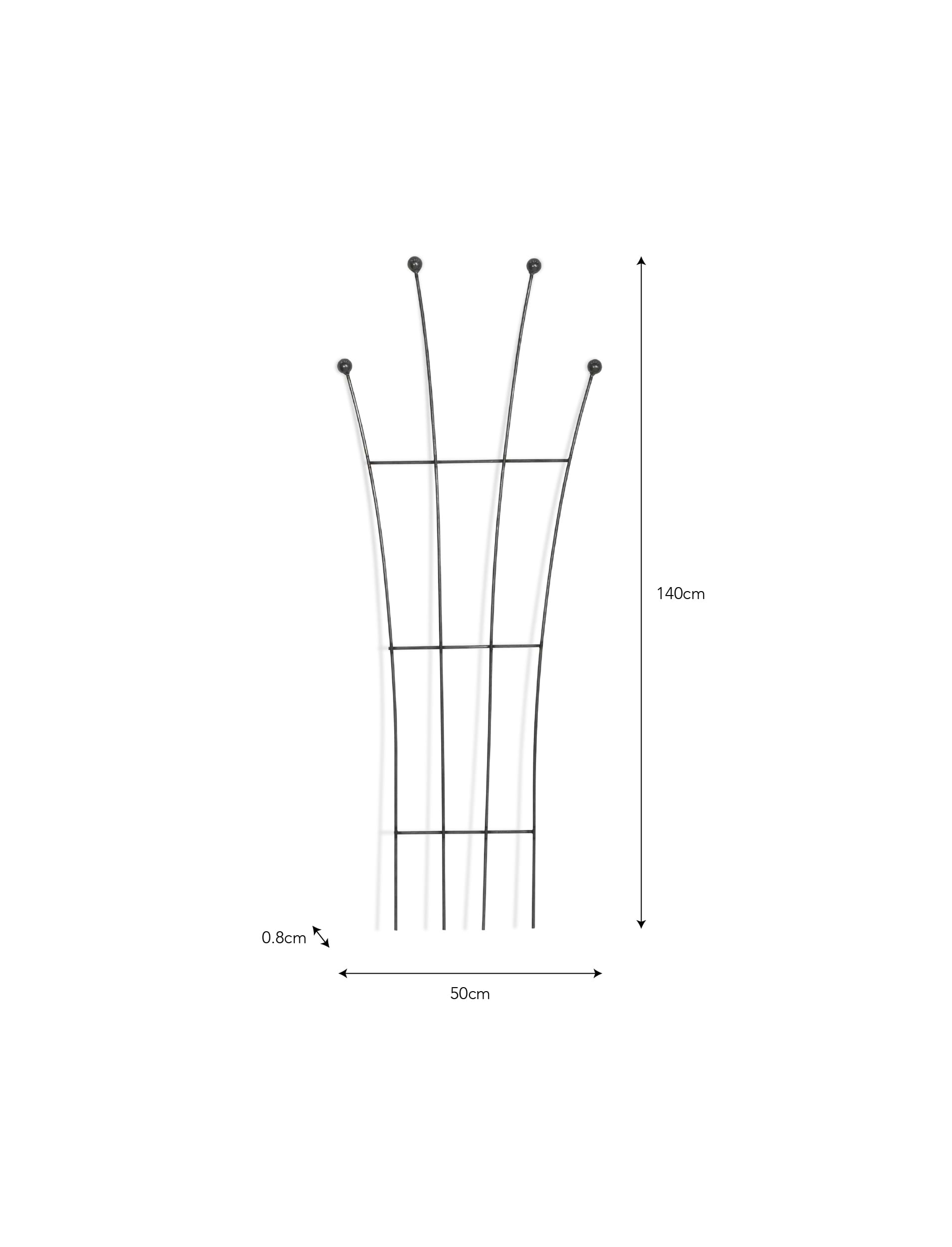 Barrington Fan Trellis - Raw Metal, Dark Grey | Garden Trading