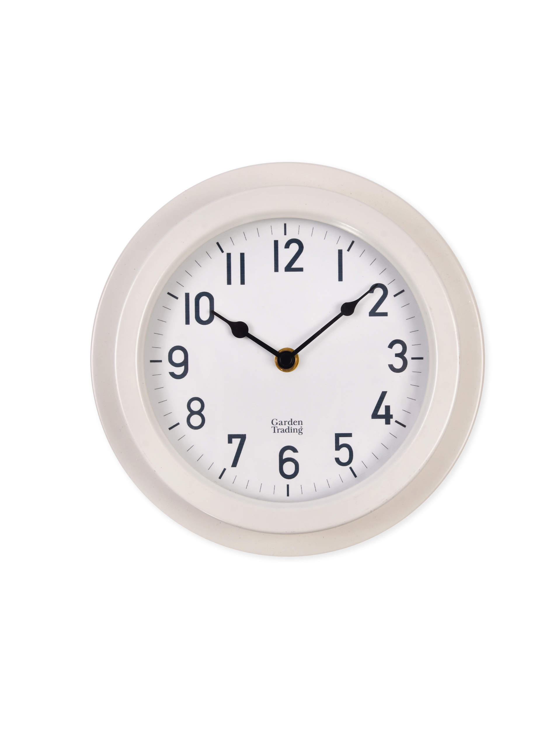 Tenby Clock 22cm - Powder Coated Steel, Lily White