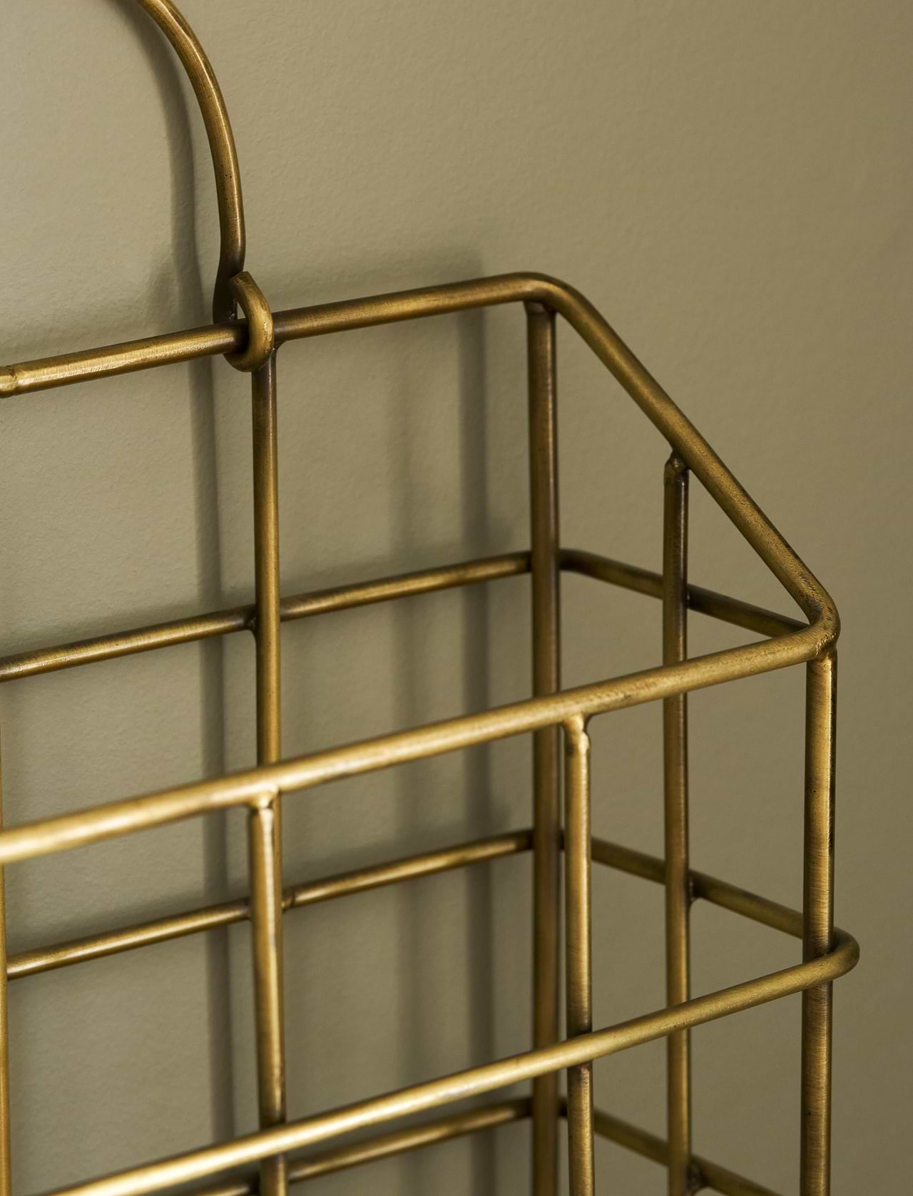 Brompton Wall Letter Holder - Iron, Antique Brass Finish