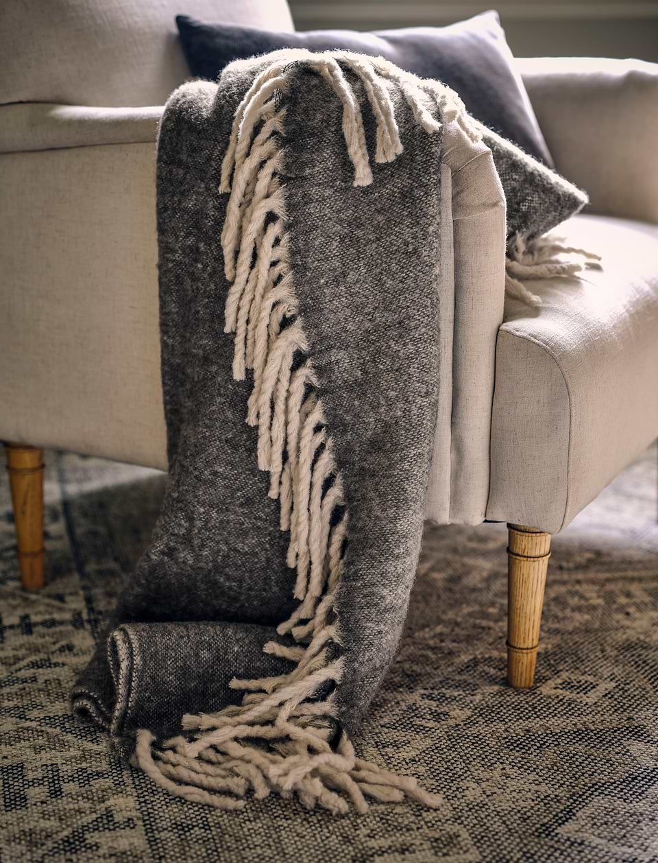 Leigh Throw Fern - Wool, Green | Garden Trading