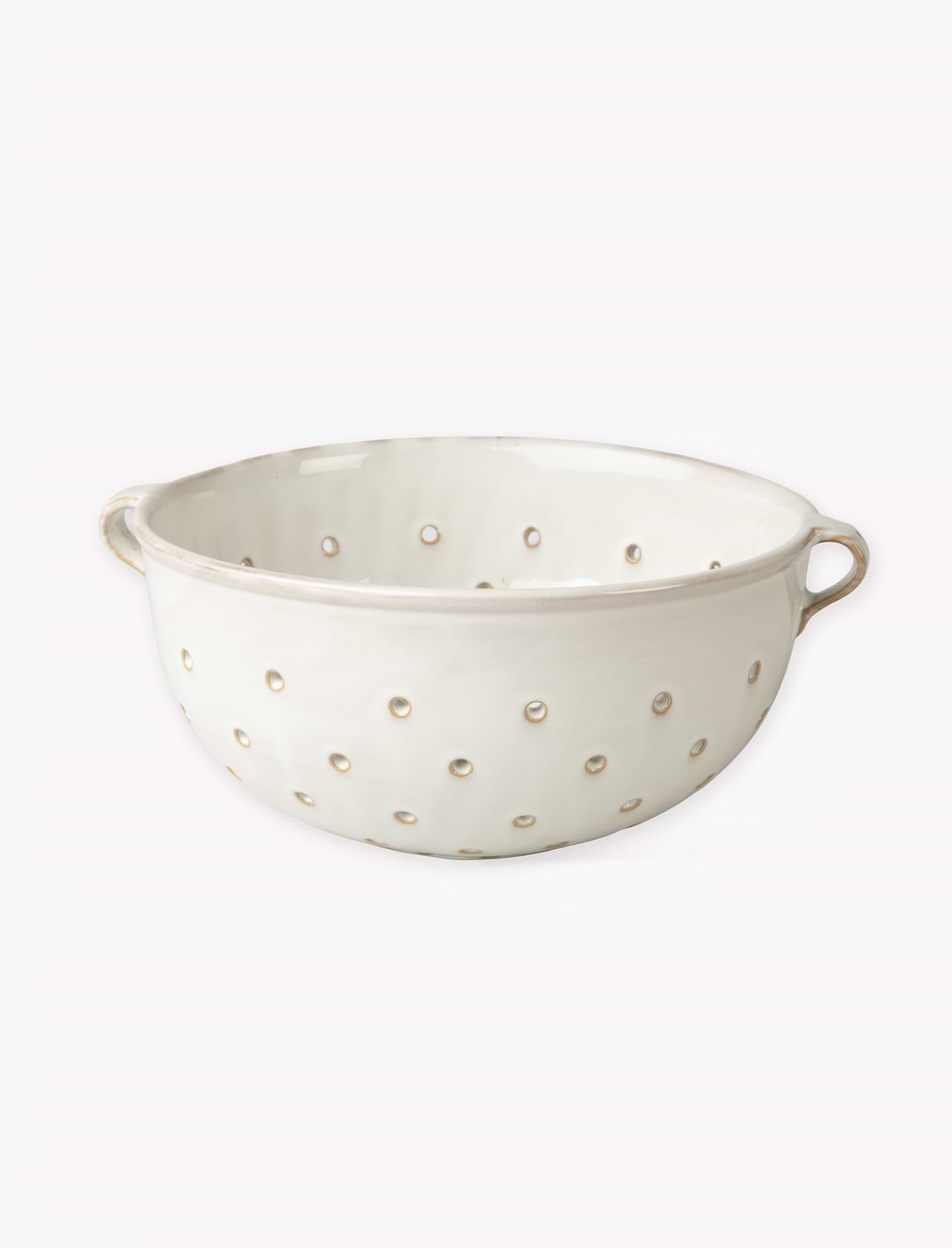 Ithaca Colander - Stoneware, White | Garden Trading