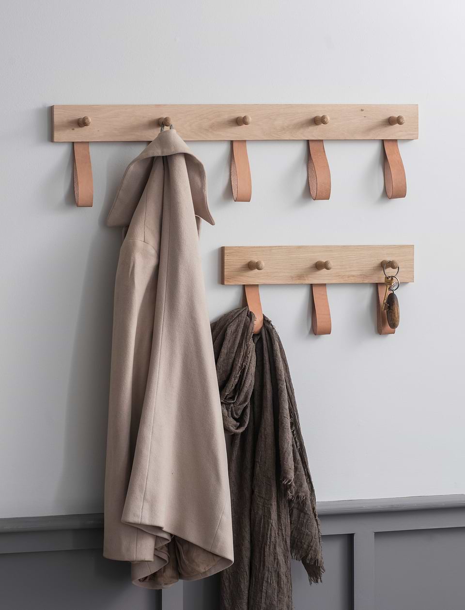 Kelston 5 Peg Rail - Oak Wood, Natural | Garden Trading