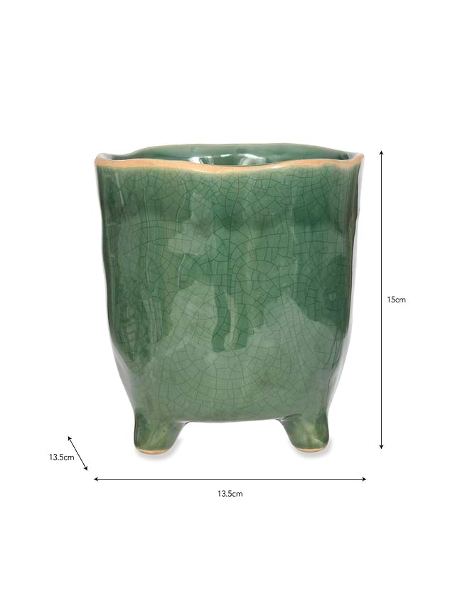 Positano Pot 13.5cm Forest Green | Garden Trading