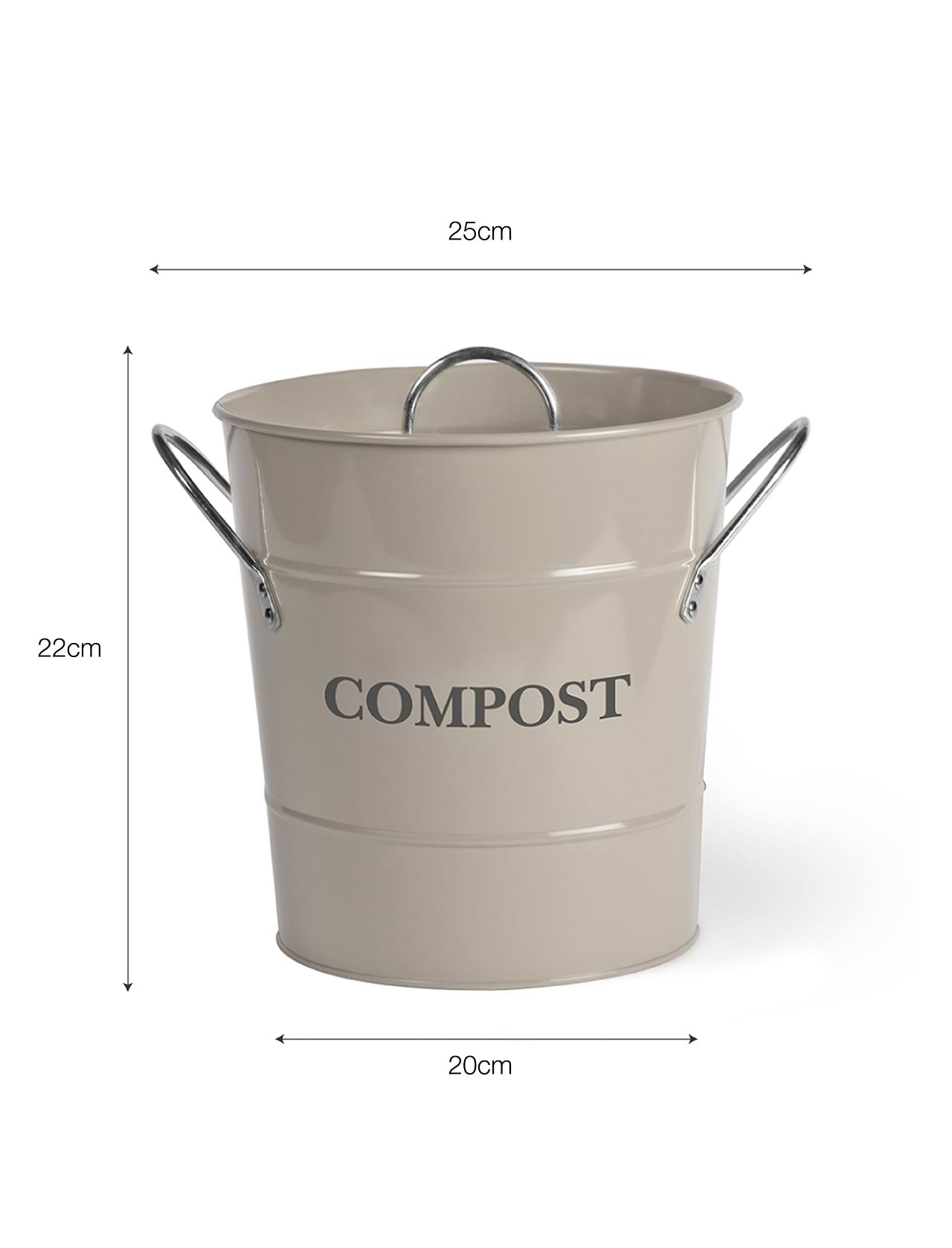 Original Compost Bucket 3.5L - Powder Coated Steel, Clay