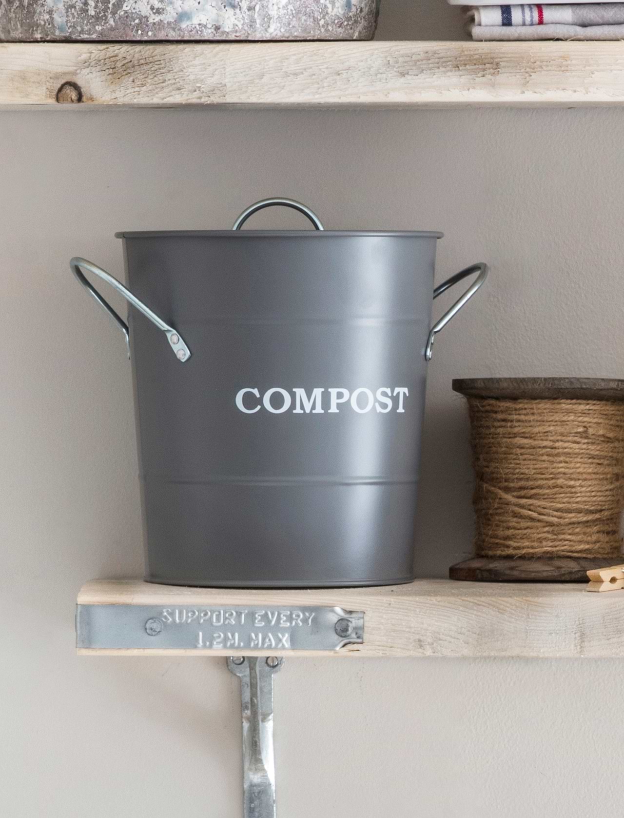 Original Compost Bucket 3.5L - Powder Coated Steel, Charcoal