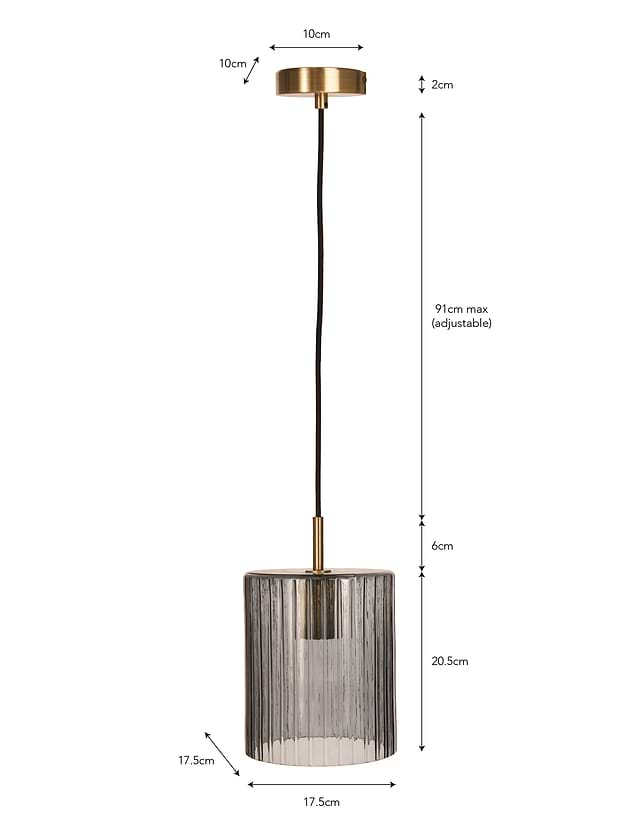Clarendon Pendant Light Smoke | Garden Trading