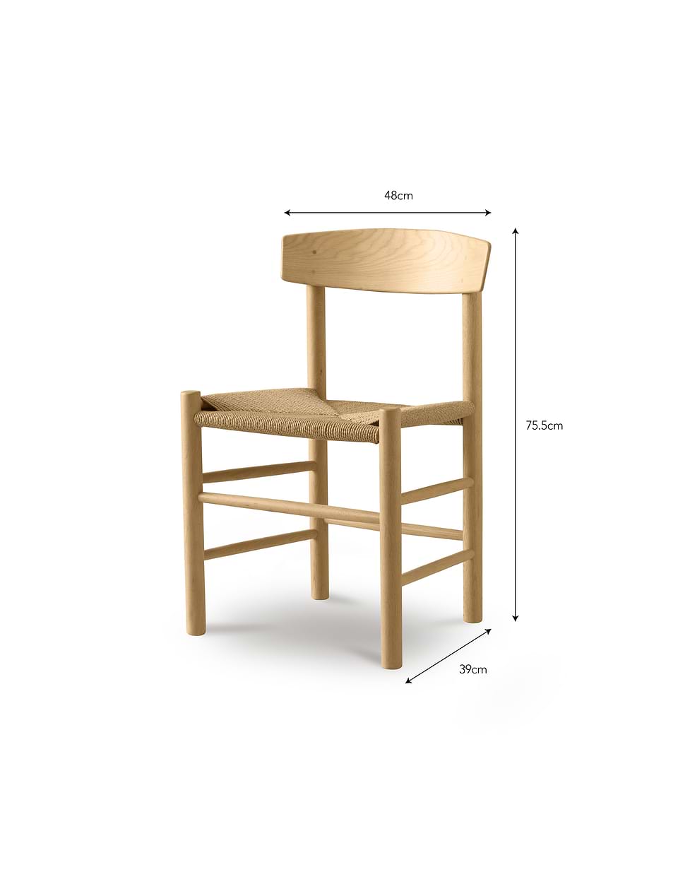 Longworth Dining Chair - Oak Wood, Natural | Garden Trading