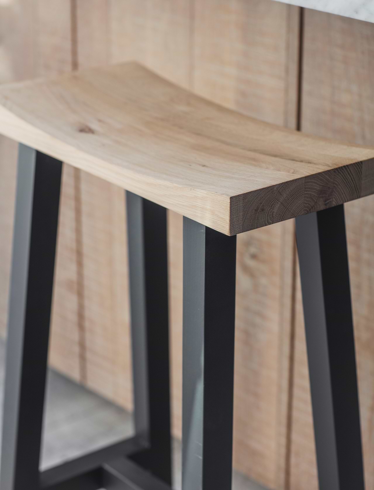 Clockhouse Bar Stool - Beech Wood & Oak, Carbon & Natural