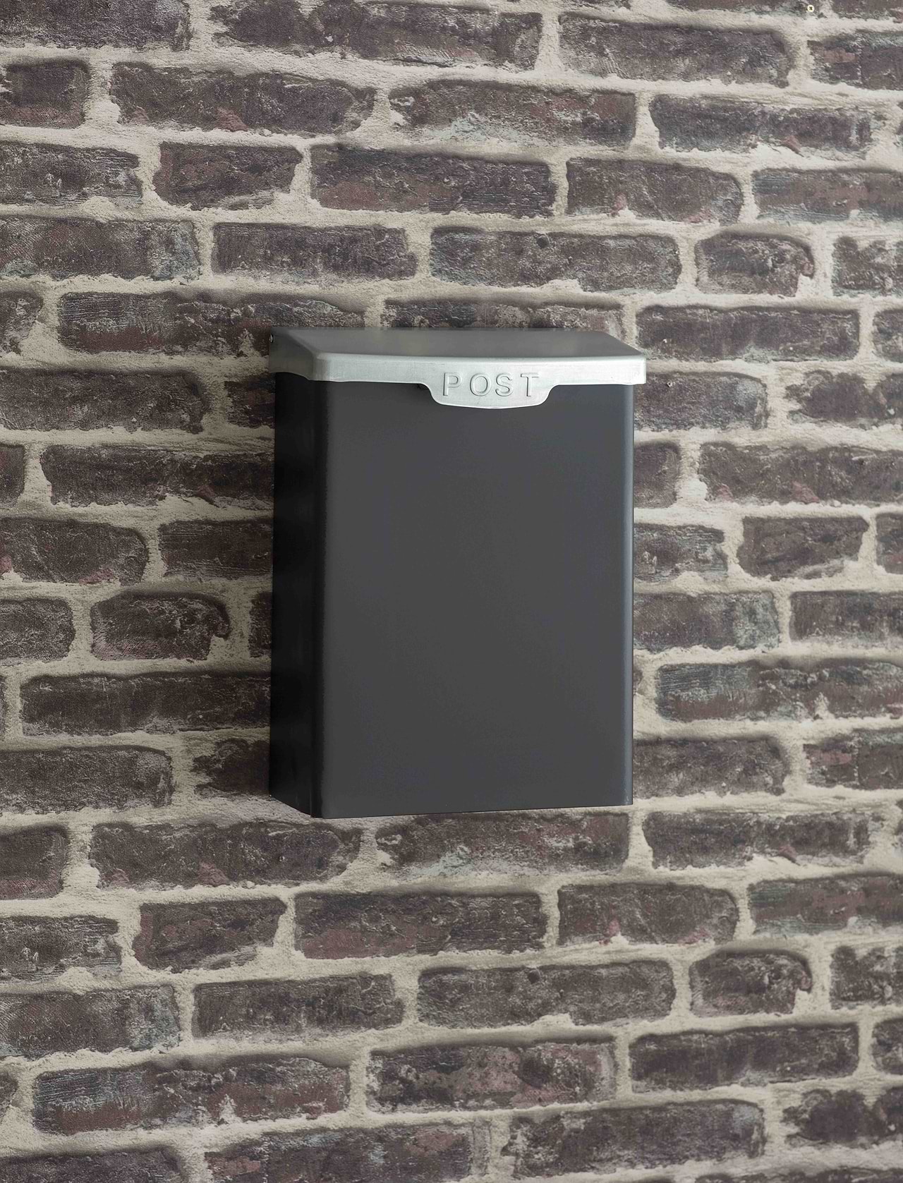 Shipton Post Box With Galv Lid - Steel, Carbon | Garden Trading