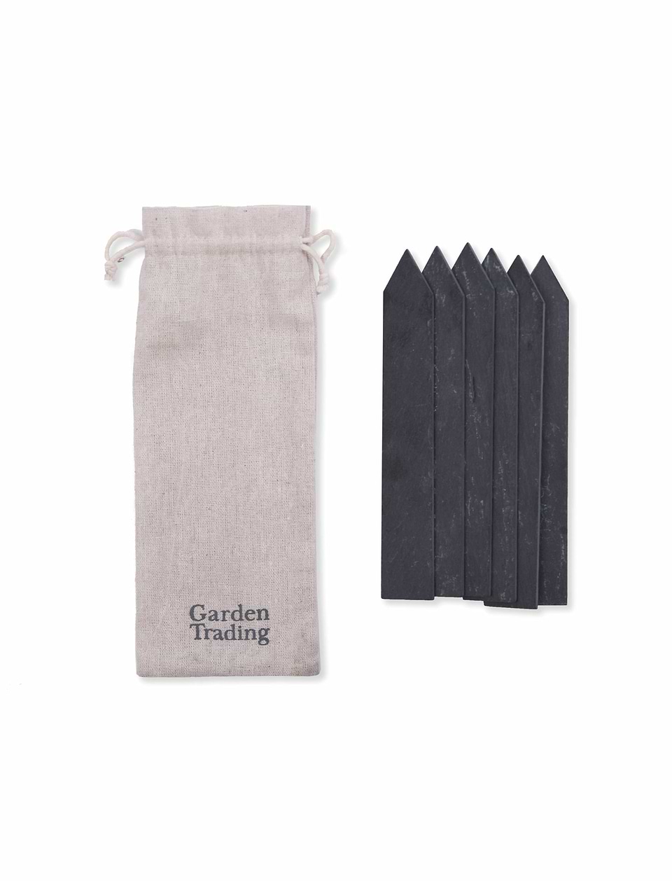 Classic Slate Plant Tags with Pencil Set of 6 Natural