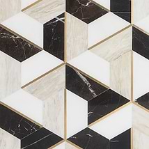 Buy Decade Saint Laurent Beige Polished Marble and Brass Mosaic Tile ...