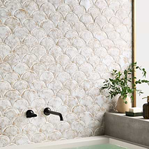 ceramic fishscale tile in cloud
