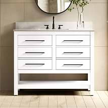 Buy Carson White 42" Single Vanity with Cultured Marble Top | TileBar.com