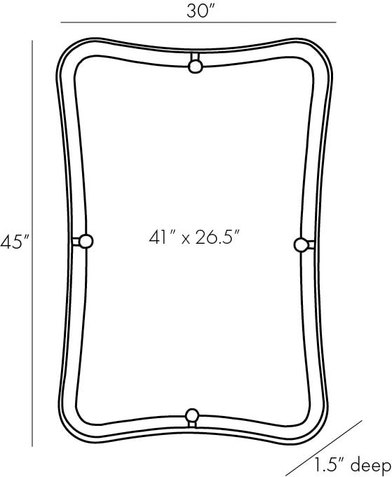 Buy Arteriors Janey 30x45 inch Natural Iron Rectangle Mirror | TileBar.com